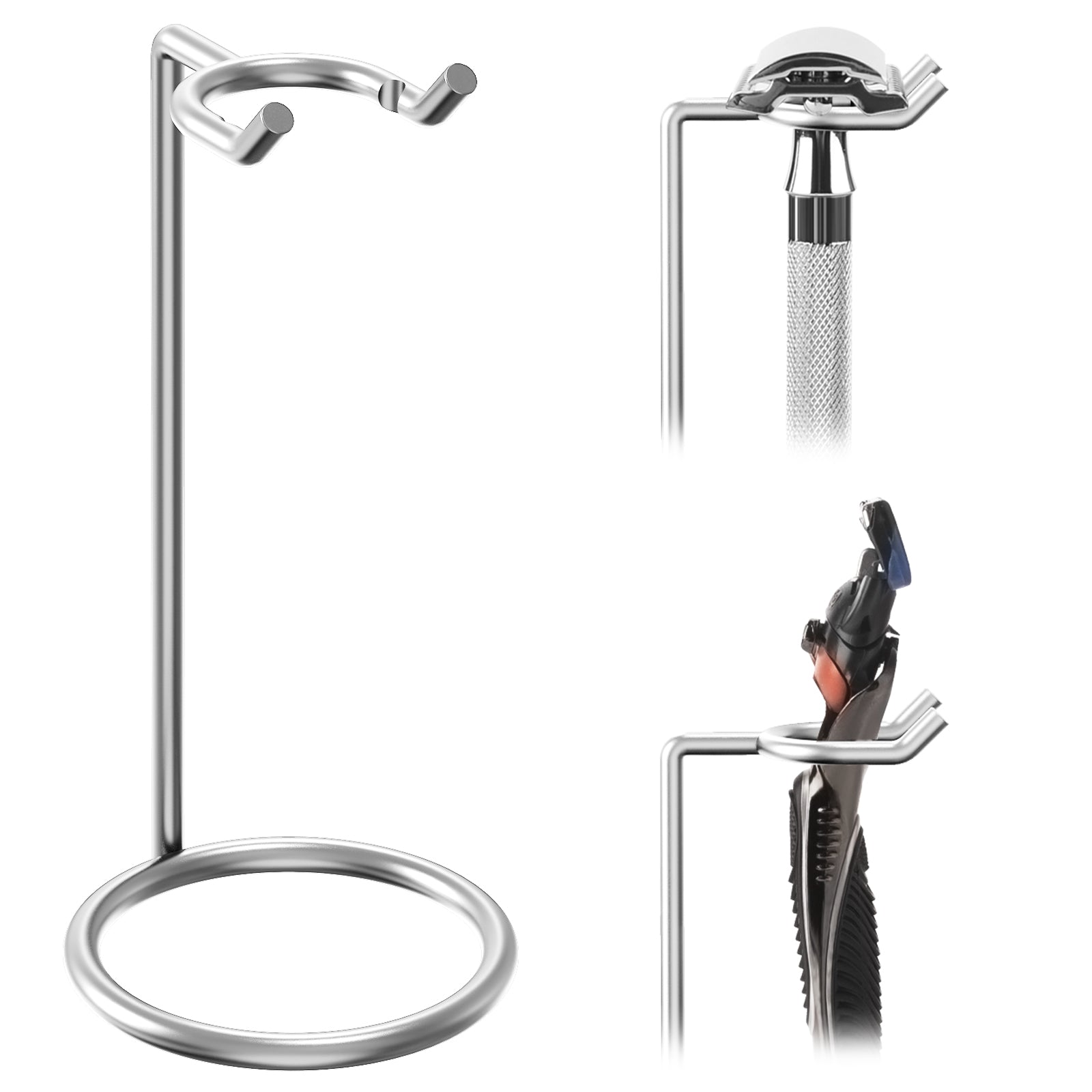 Linkidea Stainless Steel Razor Stand, Deluxe Men's Travel Shaver Holde ...